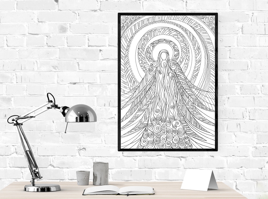Angel Mandala Graphic Art Clip Art PNG Instant Download Angel Wall ...