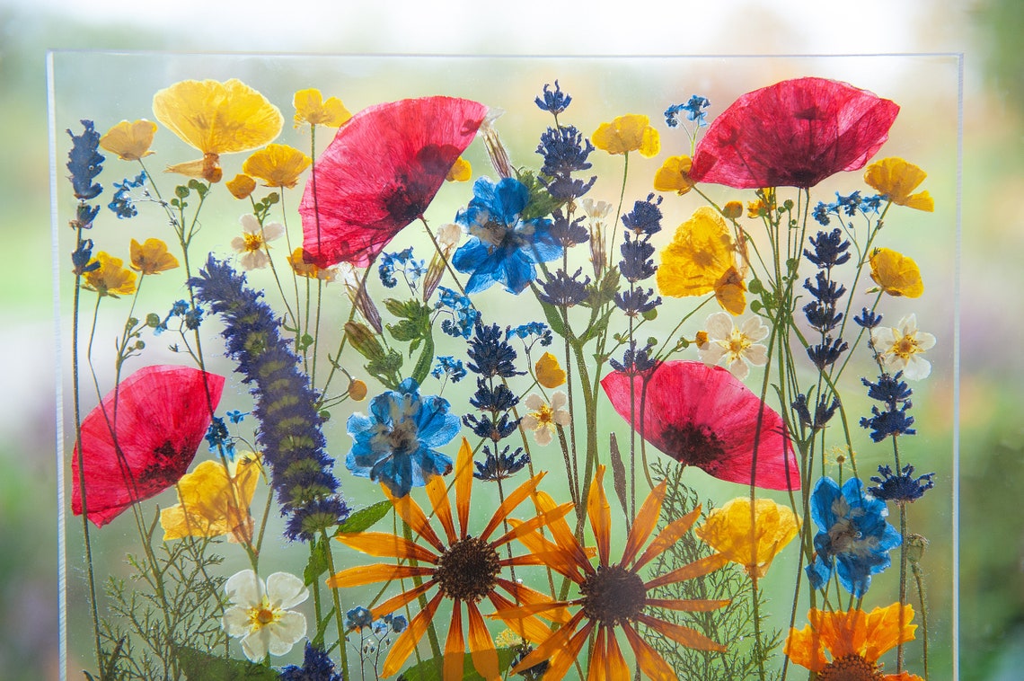 Epoxy Resin Flower Plate With Natural Flowers Lavenders - Etsy