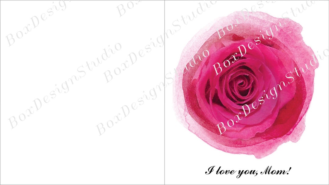 Birthday Rose Gift Card Editable With Rose Flower Downloadable, Rose ...