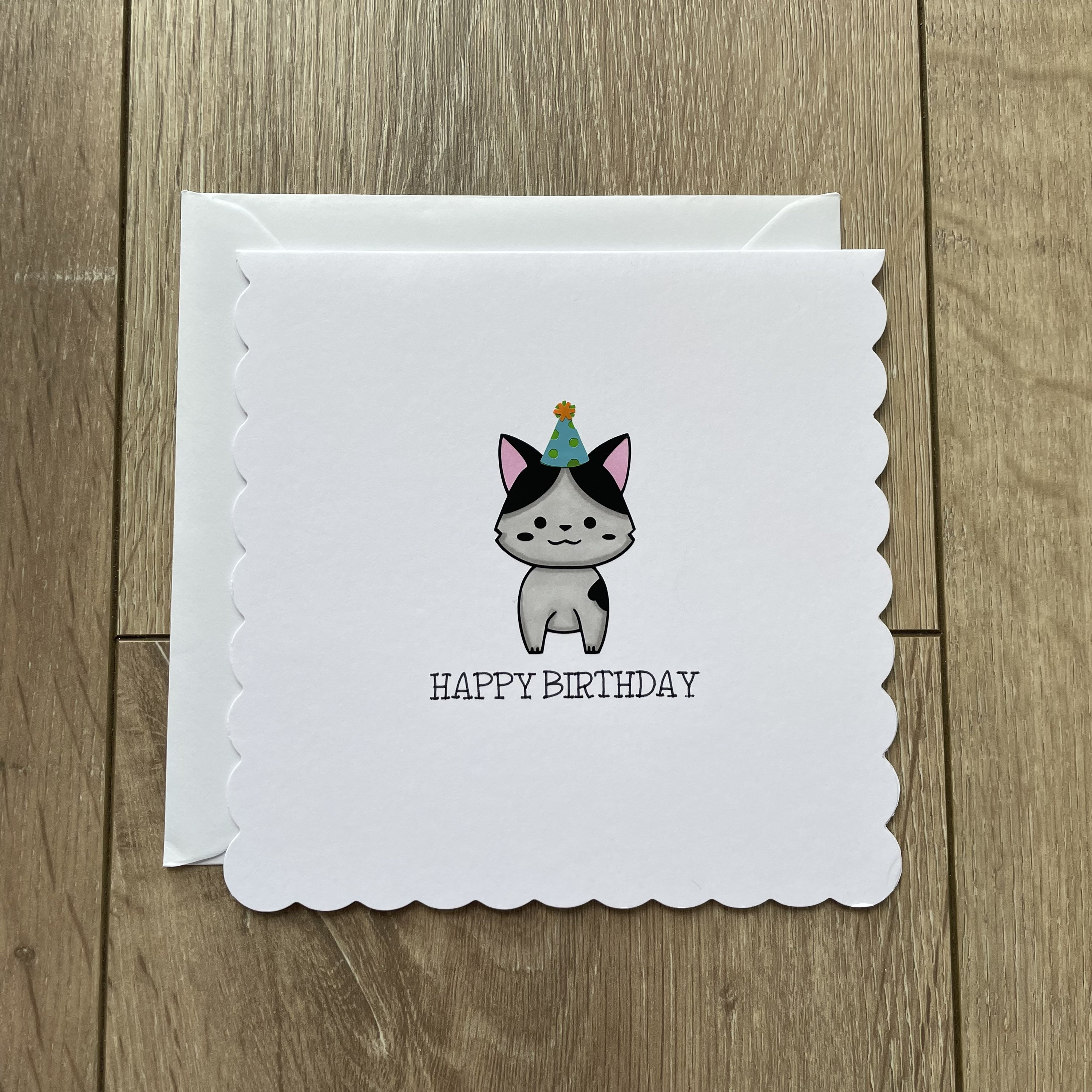 CAT BIRTHDAY CARD happy Birthday Grey Cat Card Cat Lover / - Etsy