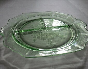 Glass divided plate | Etsy