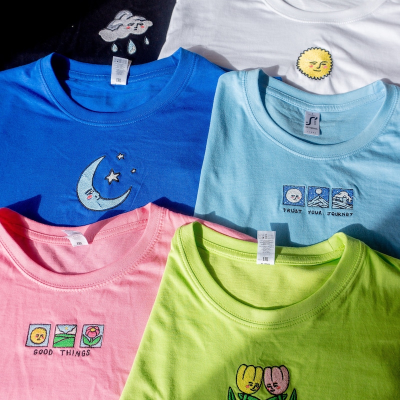 Embroidered T Shirts - Etsy