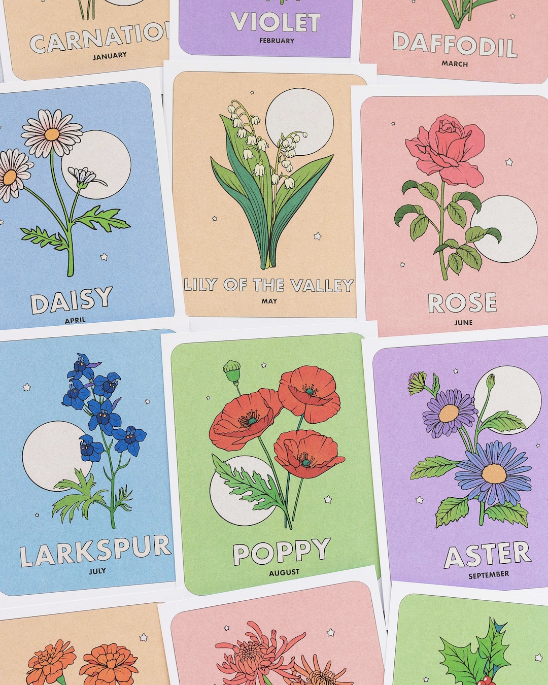Birth Flower Postcards - Etsy