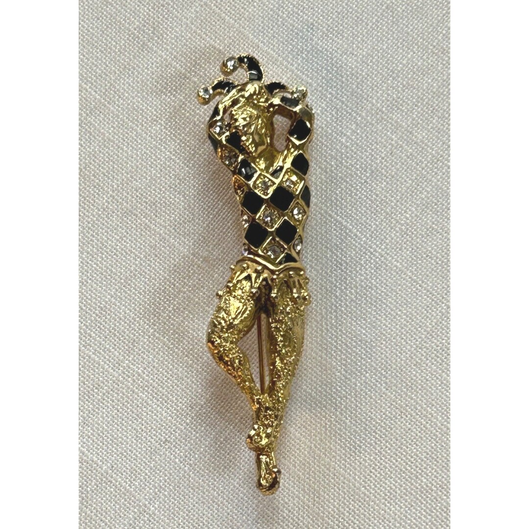 Vintage Harlequin Clown Jester Wearable Art Brooch Pin - Etsy