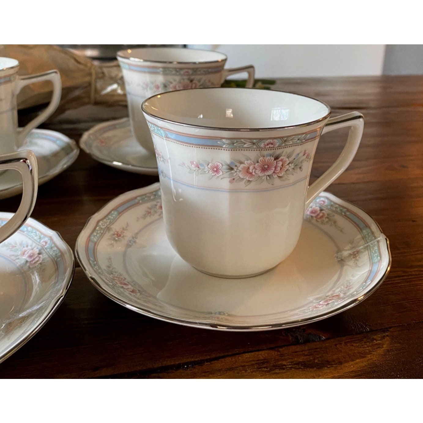 Noritake Ivory China Rothschild Cup and Saucer Set of 4 - Etsy