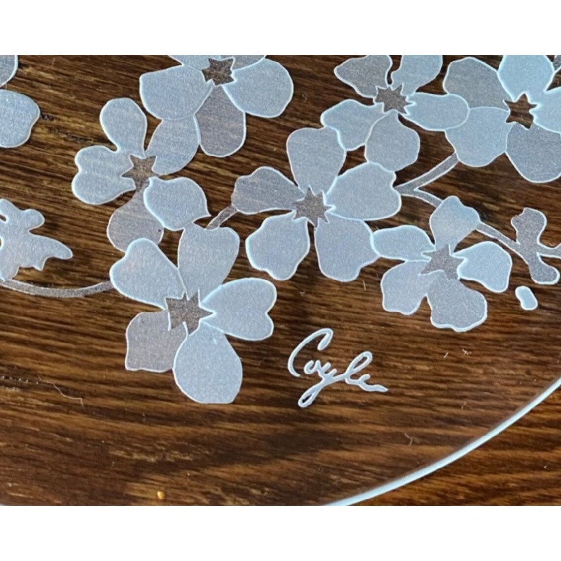 Vintage Coyle Clear Glass Plate With Frosted Floral Design 8'' - Etsy