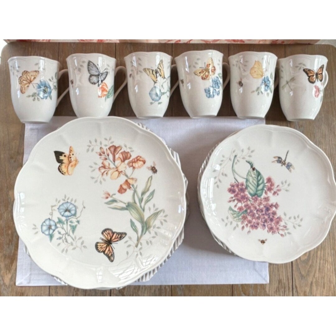 Butterfly Meadow by Lenox 18 Piece Dinnerware Set Service for 6 - Etsy