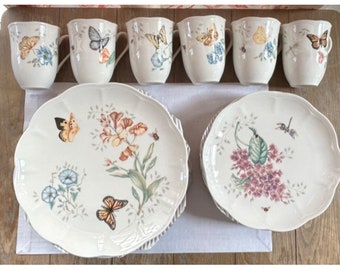 Lenox Butterfly Meadow Flutter 12 Piece Dinnerware Set - Etsy