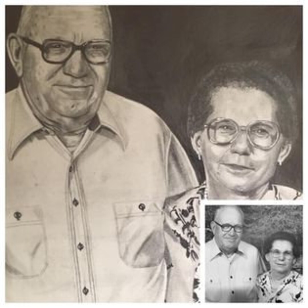 9x12 CUSTOM HAND DRAWN Portraits, Combined Portraits, Graphite Drawings ...