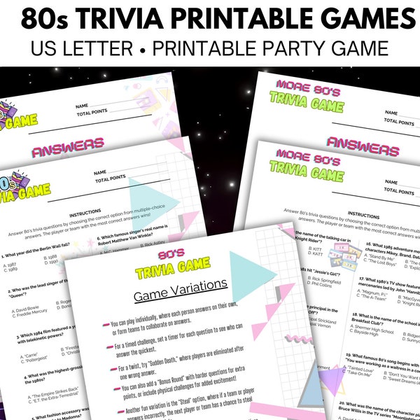 80s Trivia - Etsy