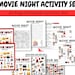 40-page Movie Night Activity Printable Set – Bingo, Word Search ...