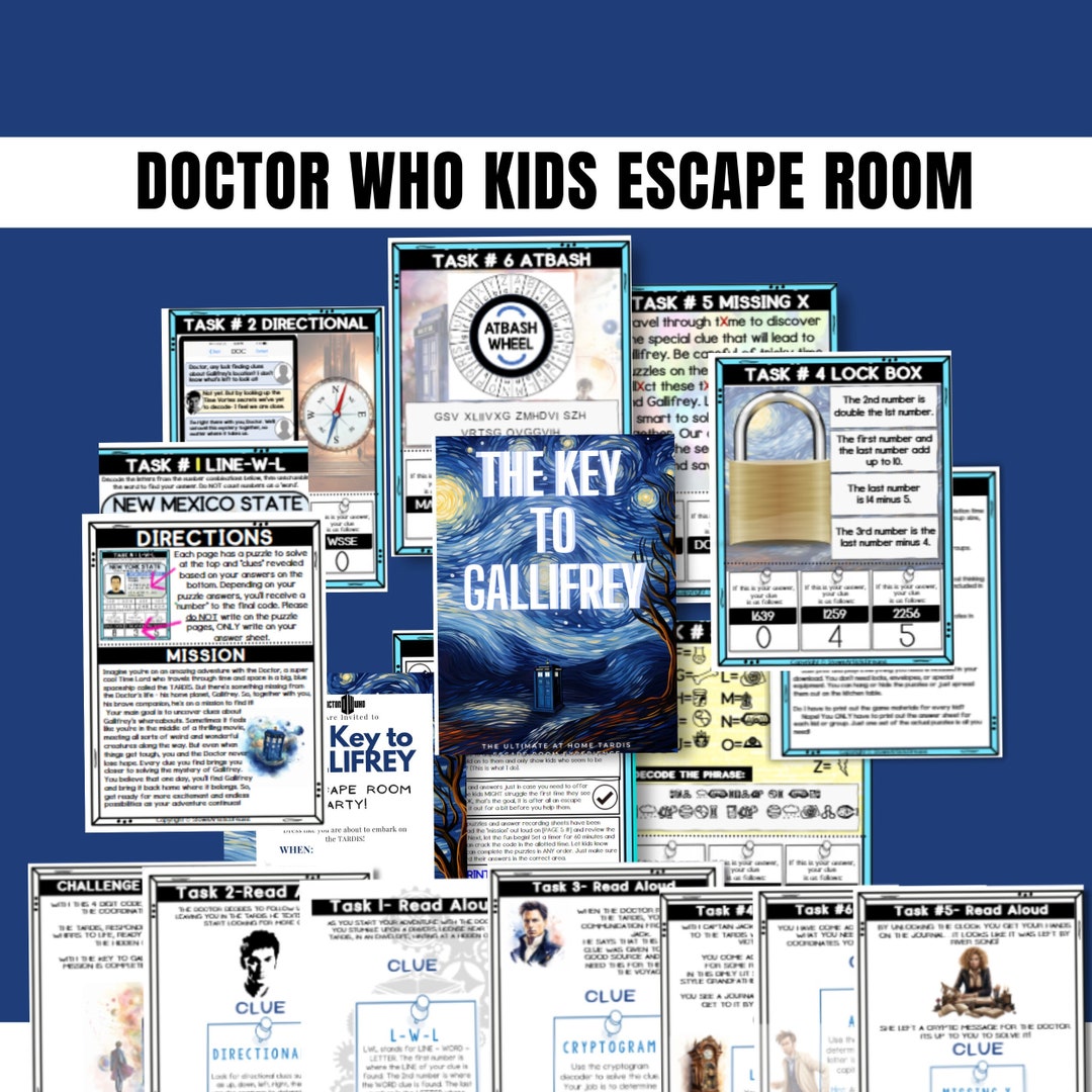 Doctor Who, Kids Escape Room, Printable Game, Key to Gallifrey ...