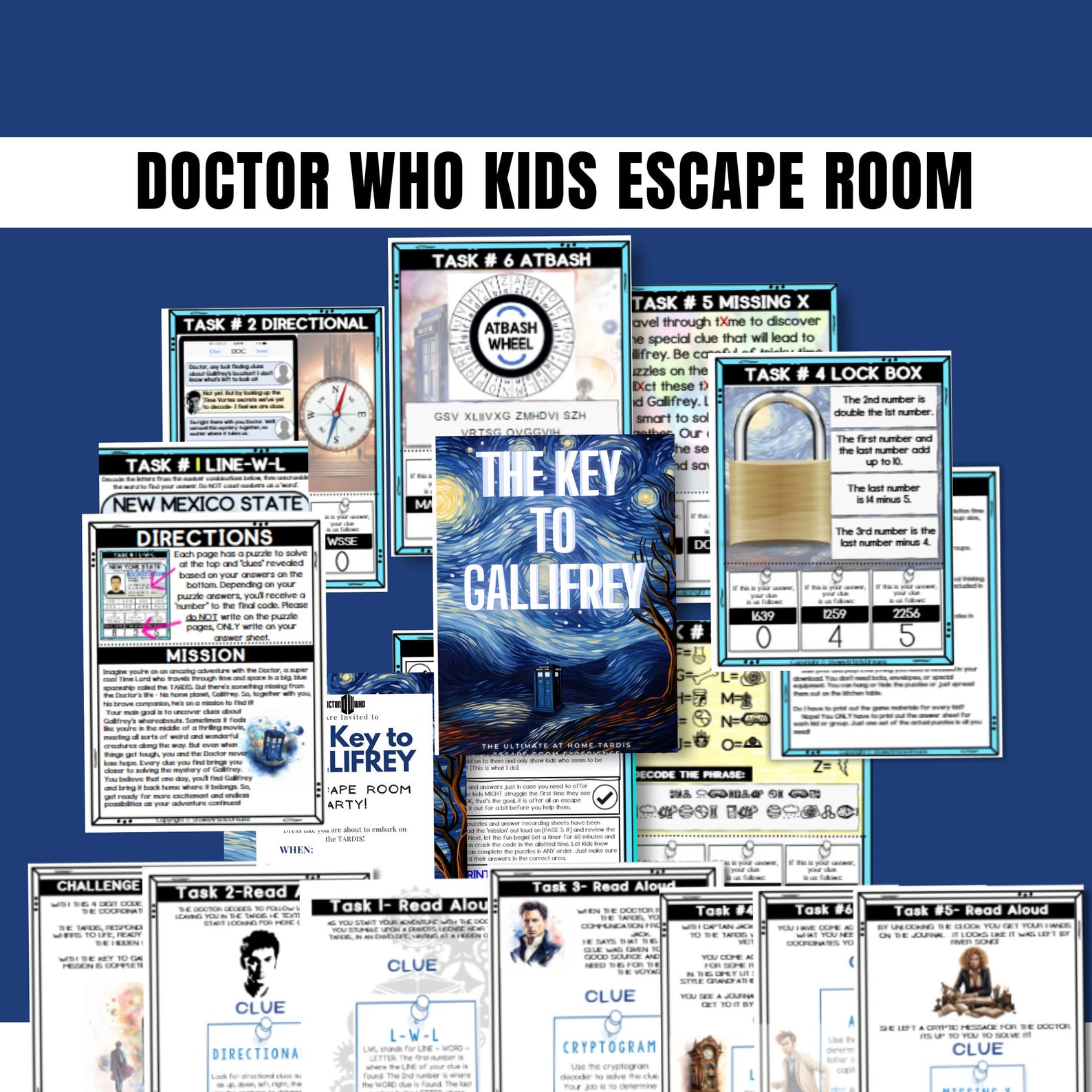 Doctor Who, Kids Escape Room, Printable Game, Key to Gallifrey ...