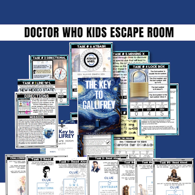 Doctor Who, Kids Escape Room, Printable Game, Key to Gallifrey ...