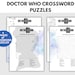 Doctor Who Printable Crossword Puzzle,party Game,tardis,dr Who ...
