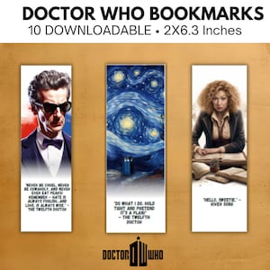 Timey-wimey Adventures Bookmarks Set of 10 |doctor Who Bookmarks ...
