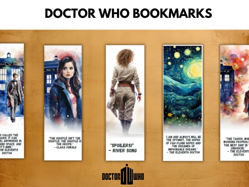 Timey-wimey Adventures Bookmarks Set of 10 |doctor Who Bookmarks ...