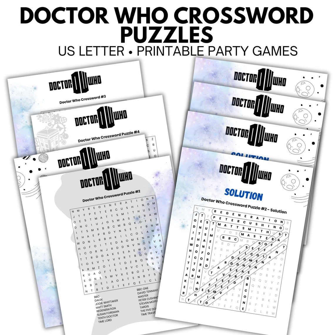 Doctor Who Party Printables Bundle - Scavenger Hunt, Riddles, Bingo ...