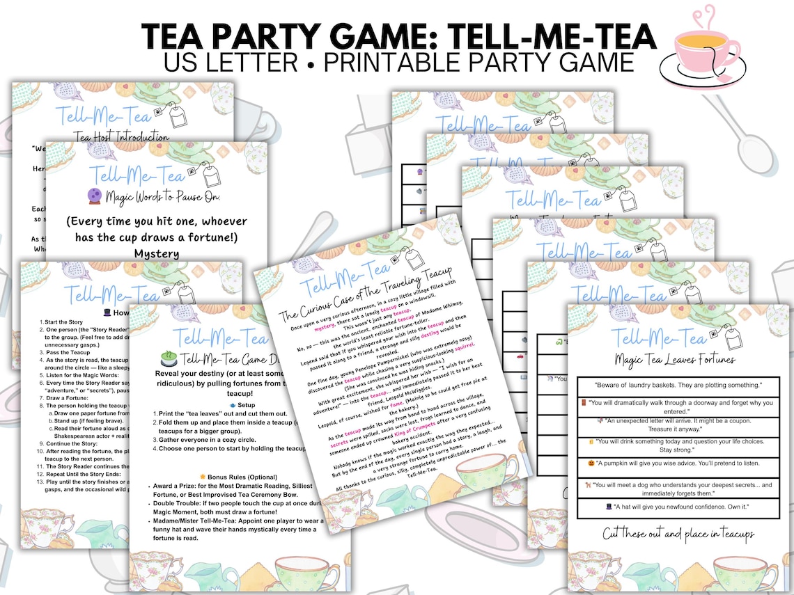 Tea Party, Tea Party Birthday,tea Party Activity,printable Tea Party ...