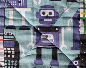 Robot quilt | Etsy