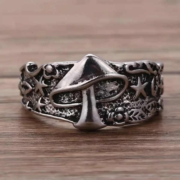 Silver Mushroom Ring - Etsy