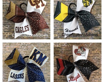 Grosgrain Custom Polka Dot Cheer Bow - Etsy