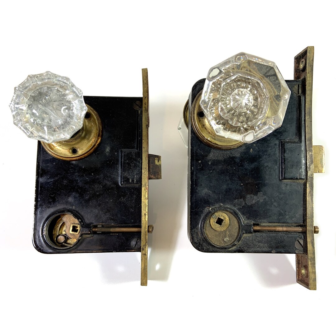 Russwin Deadbolt Door Lock With Glass Knobs Antique Door - Etsy