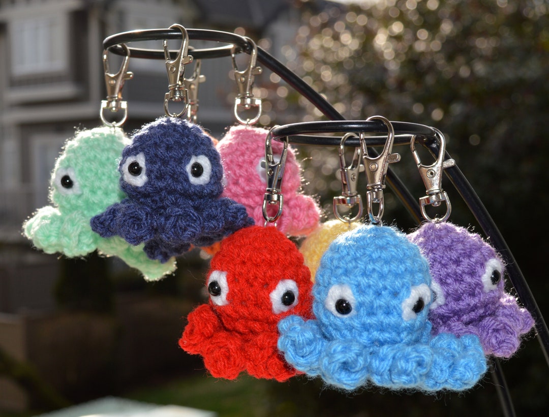 Handmade Octopus Amigurumi Keychain Colorful Cute Plush Mini Octopus ...