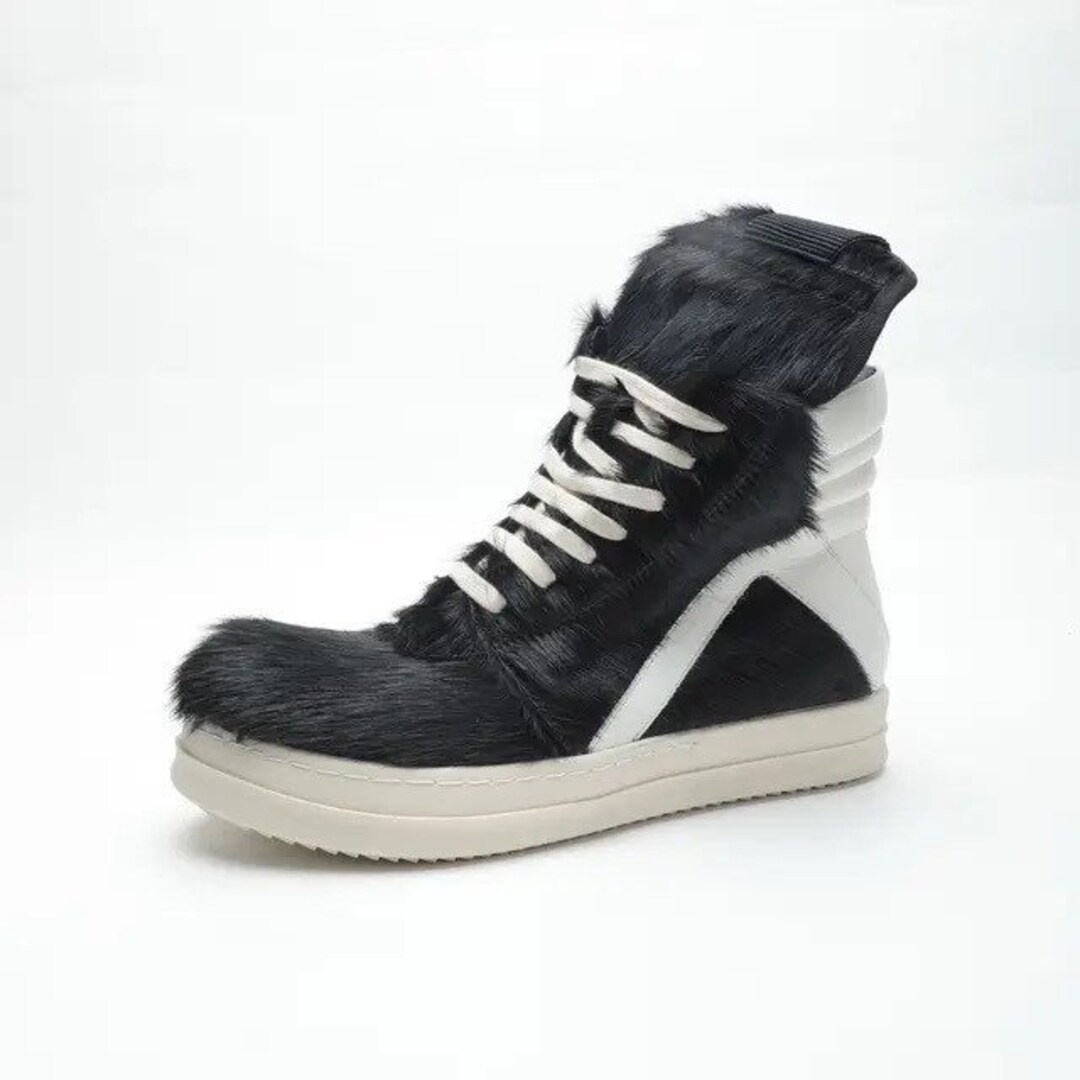 Best Quality Black Rick Owen Fur Geobaskets Look Alike Y2k / - Etsy