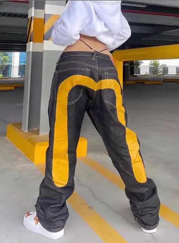Y2k Evisu Baggy Style Jeans Bapesta Chrome Hearts Y2k Etsy De