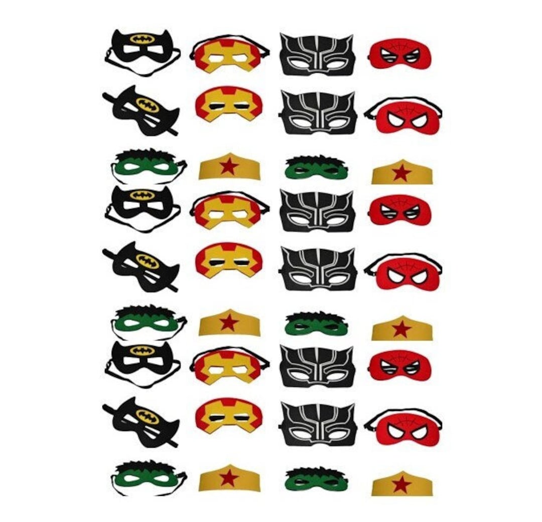 Super Hero Felt Masks for Kids - 36 Masks With 42 Stickers - Etsy