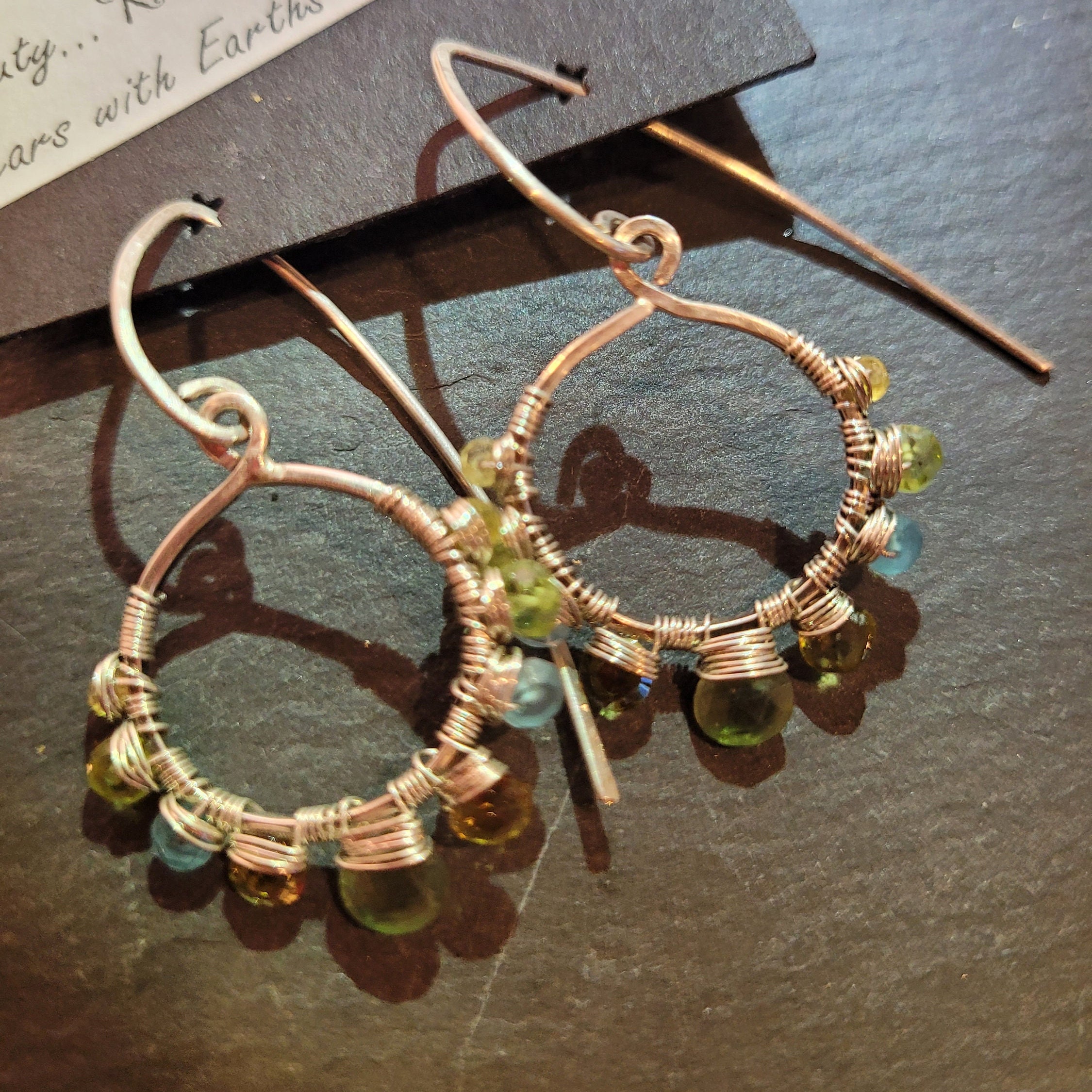 A Circle of Beautiful Facetted GEMSTONES in GREENS and BLUE. - Etsy
