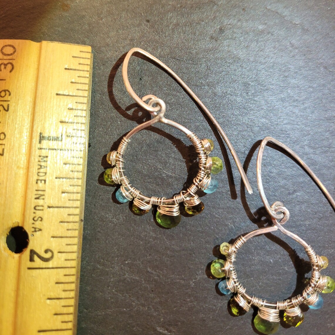 A Circle of Beautiful Facetted GEMSTONES in GREENS and BLUE. - Etsy