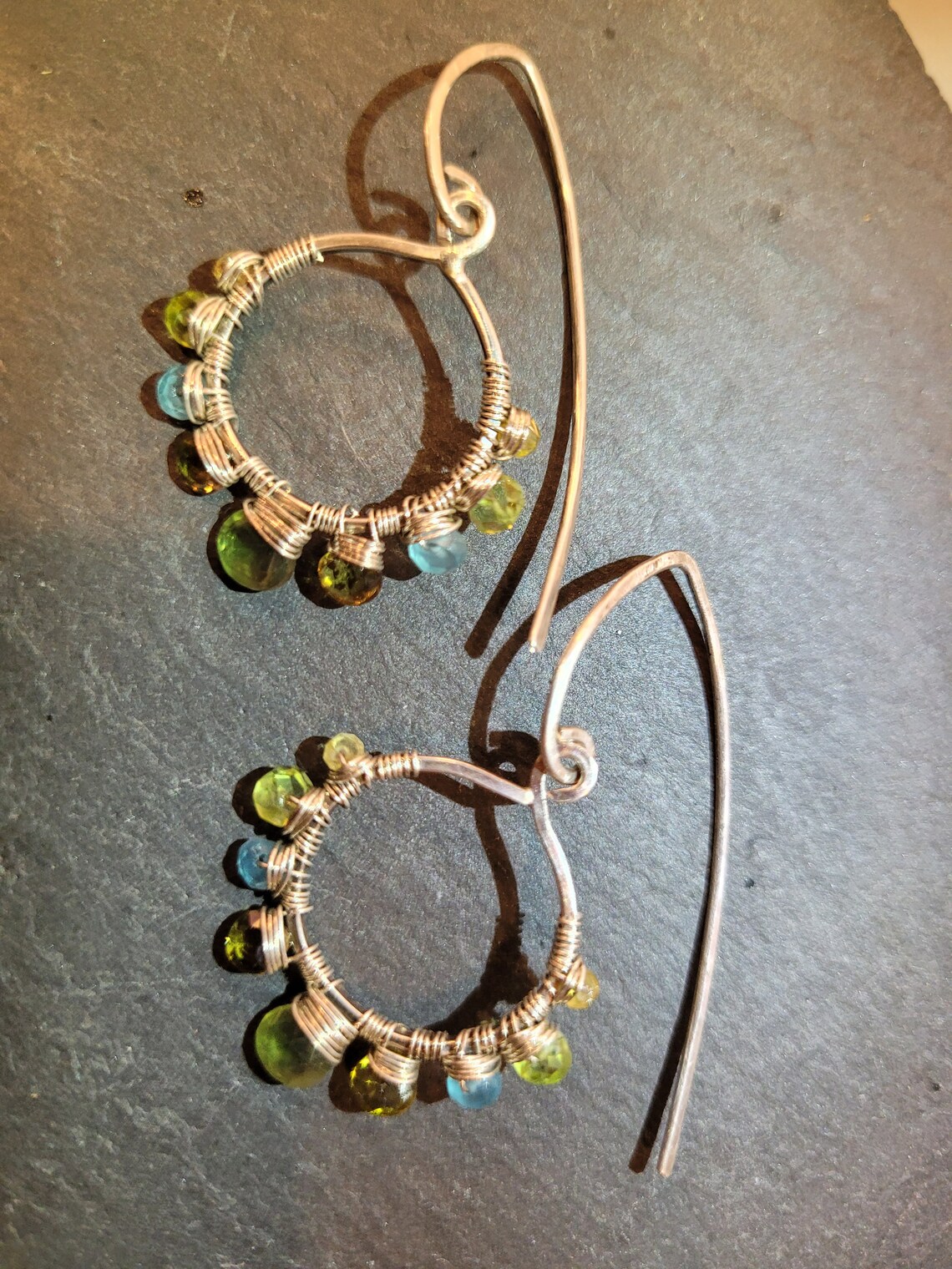 A Circle of Beautiful Facetted GEMSTONES in GREENS and BLUE. - Etsy