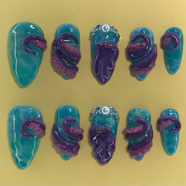 Octopus Nails - Etsy