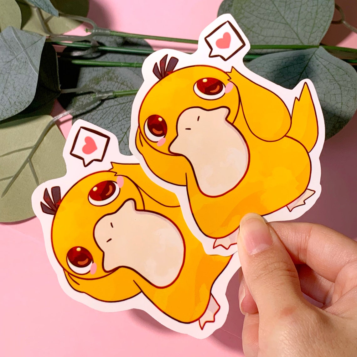 Pokemon Psyduck Waterproof Stickers Anime Stickers Glossy | Etsy