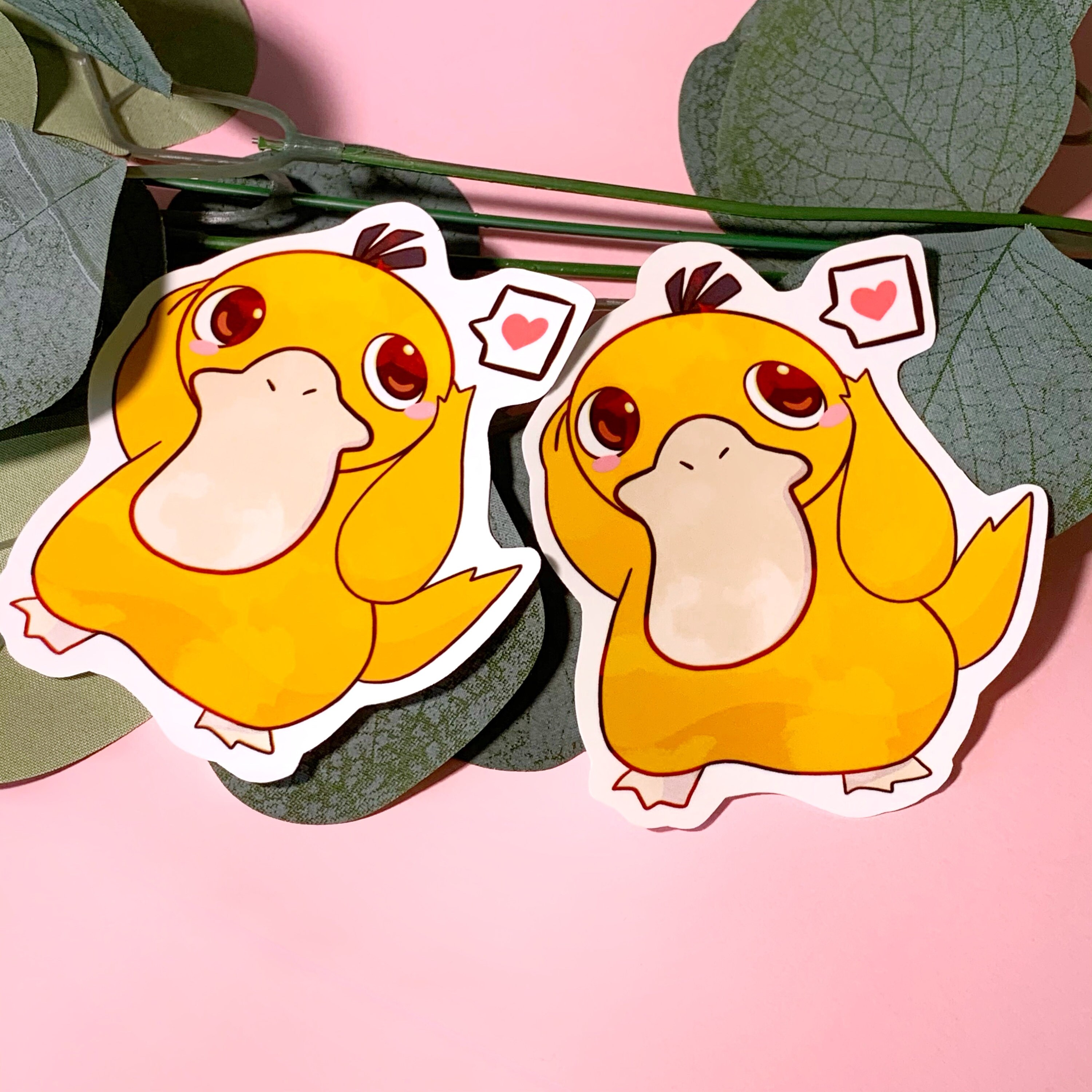Pokemon Psyduck Waterproof Stickers Anime Stickers Glossy | Etsy