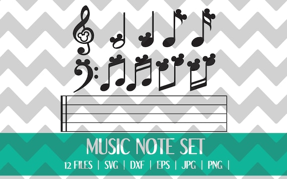 Mickey Ear Inspired Music Notes SVG PNG JPG - Etsy