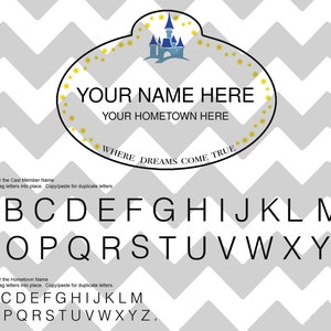 Cast Member Name Tag SVG/DXF/PNG Castle - Etsy