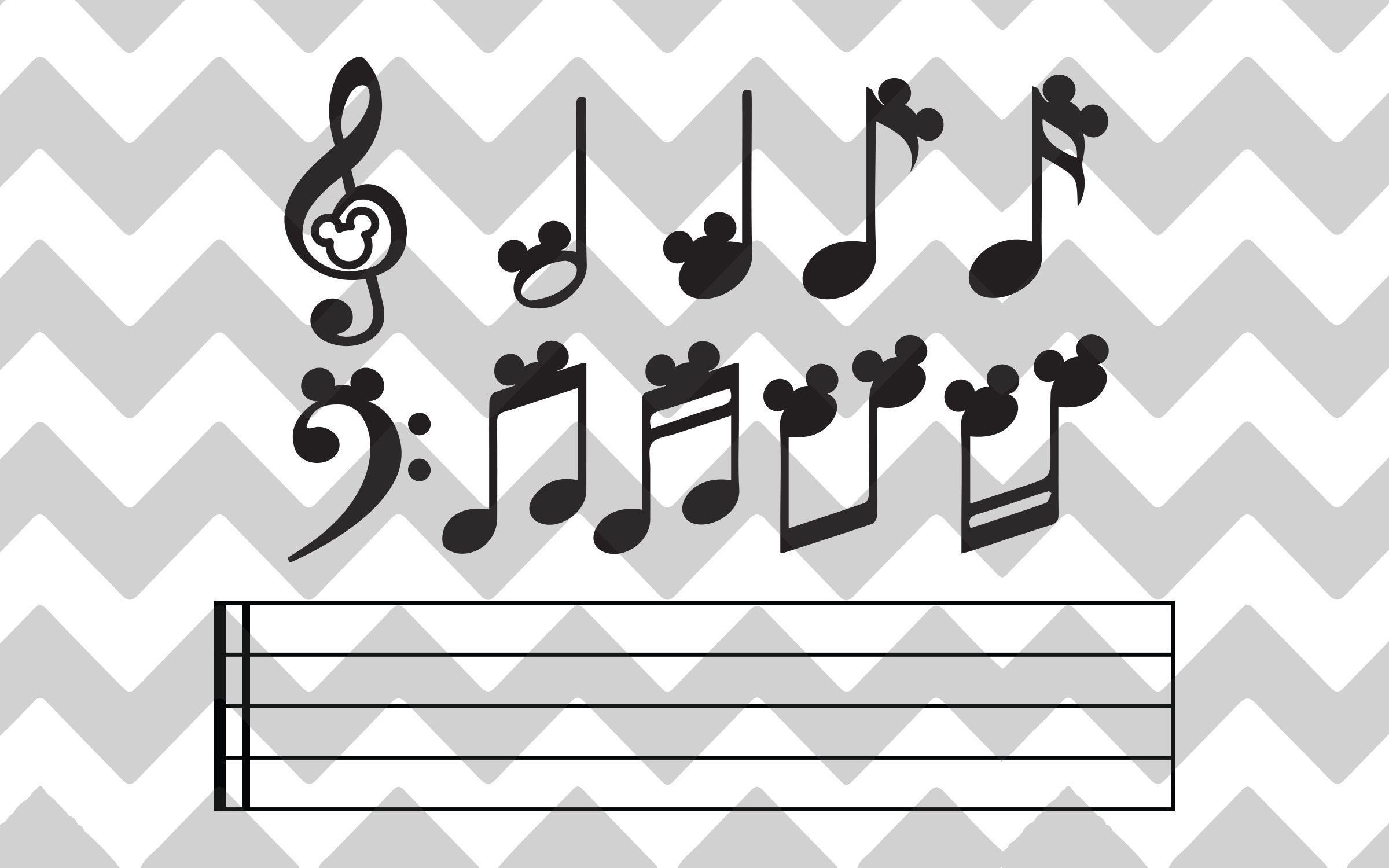 Mickey Ear Inspired Music Notes SVG PNG JPG | Etsy