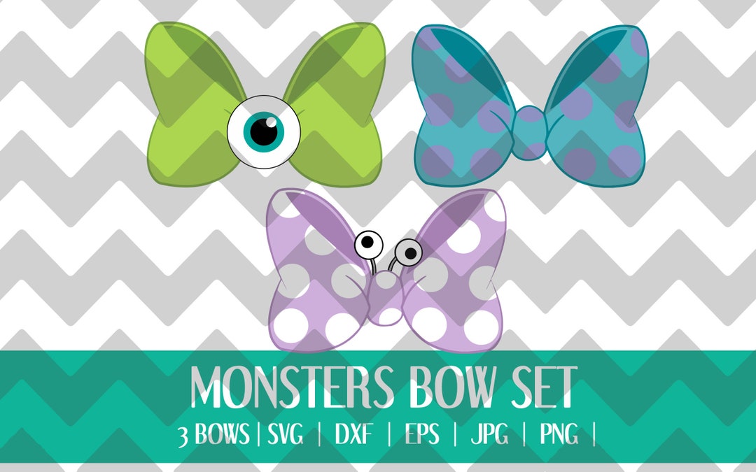 Monsters Bows SVG PNG DXF Inc - Etsy
