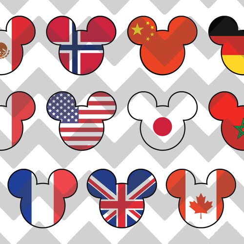 Epcot World Showcase Flags SVG PNG JPG - Etsy