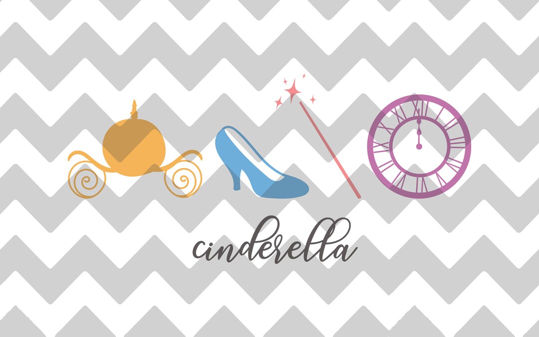 Cinderella Icons SVG DXF EPS (Instant Download) - Etsy