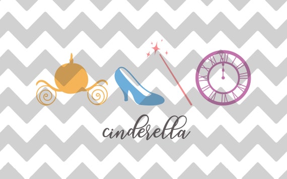 Cinderella Icons SVG DXF EPS - Etsy