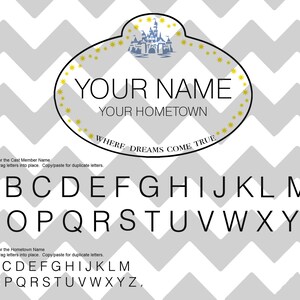 Cast Member Name Tag SVG/DXF/PNG Castle - Etsy