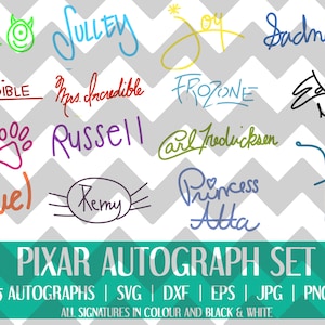 125+ Character Signatures | Autographs | SVG | DXF | EPS | Mickey ...