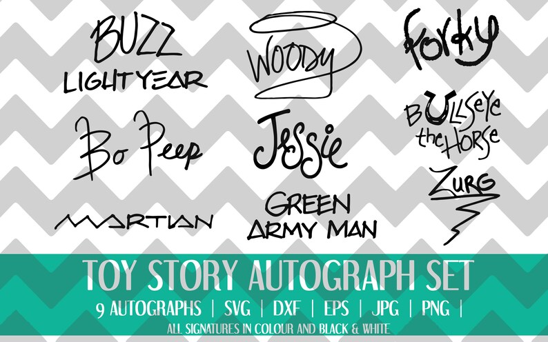 Toy Story Signatures/Autograph SVG PNG JPG Woody | Etsy