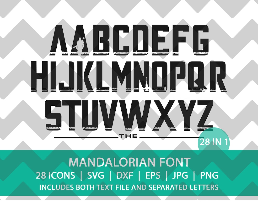 Mandalorian Style Alphabet Letters | Font | SVG | DXF | PNG - Etsy