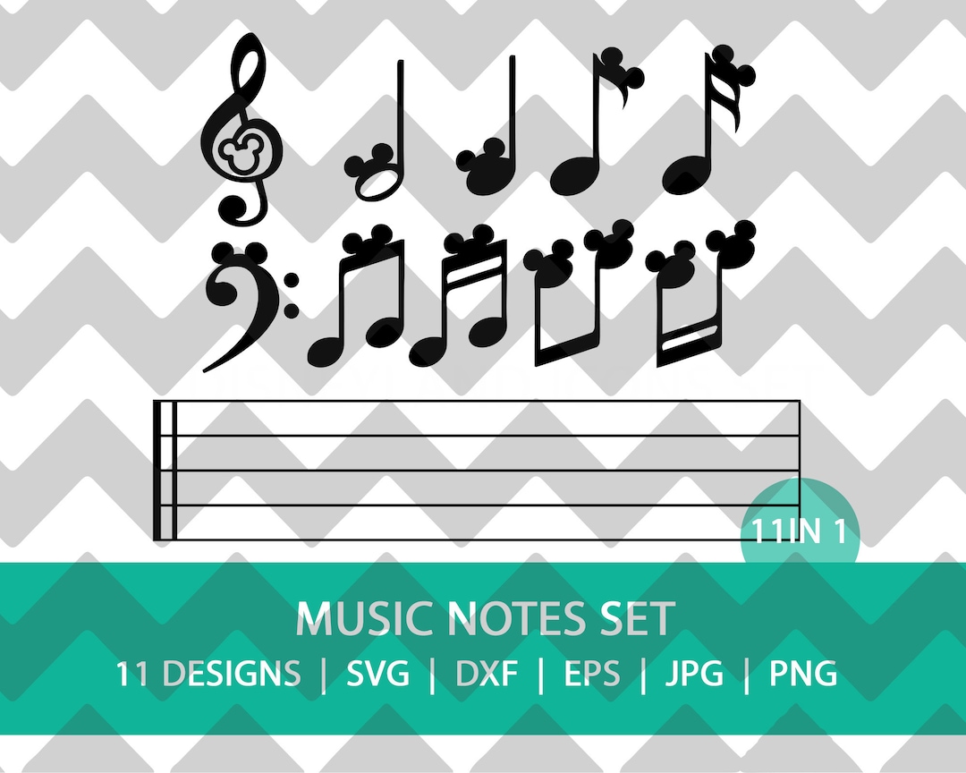 Mickey Ear Inspired Music Notes | SVG | PNG | JPG - Etsy