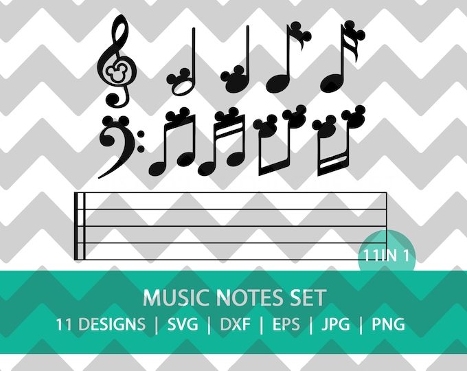 Mickey Ear Inspired Music Notes | SVG | PNG | JPG - Etsy